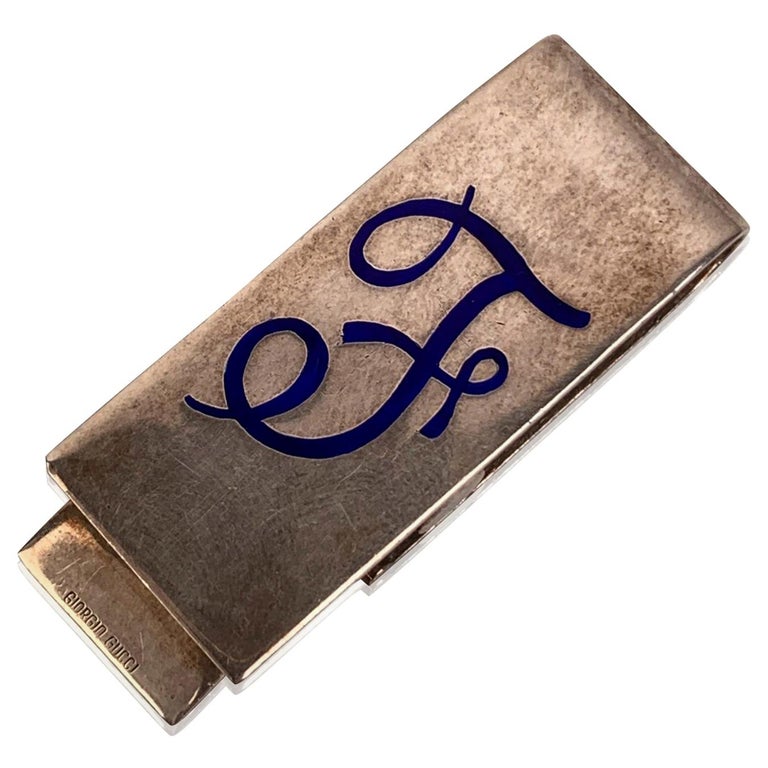 Giorgio Gucci Vintage Sterling Silver Money Clip with Monogram at 1stDibs