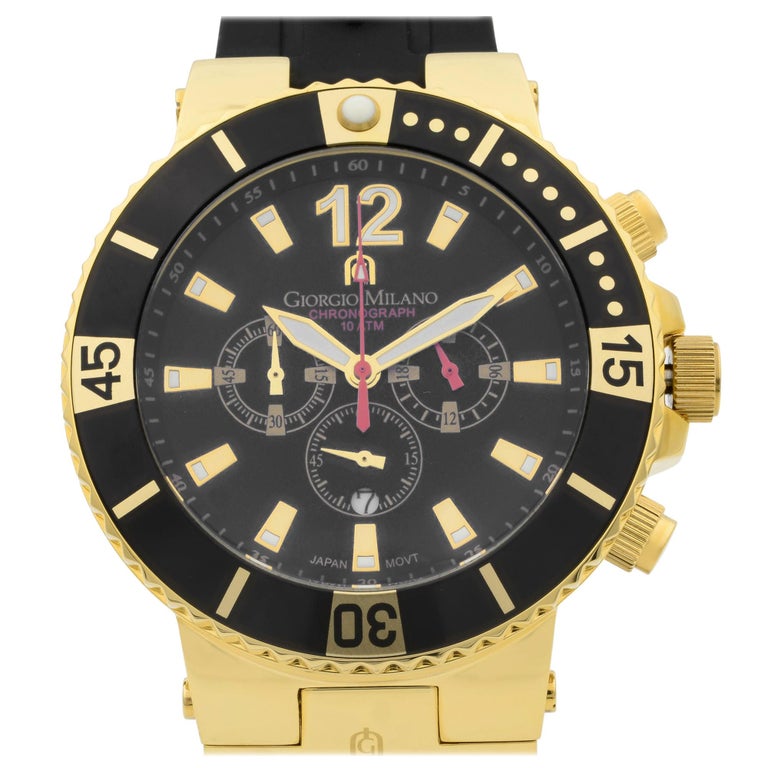 Giorgio Milano Stainless Steel Chronograph Black Dial Men's Watch ...