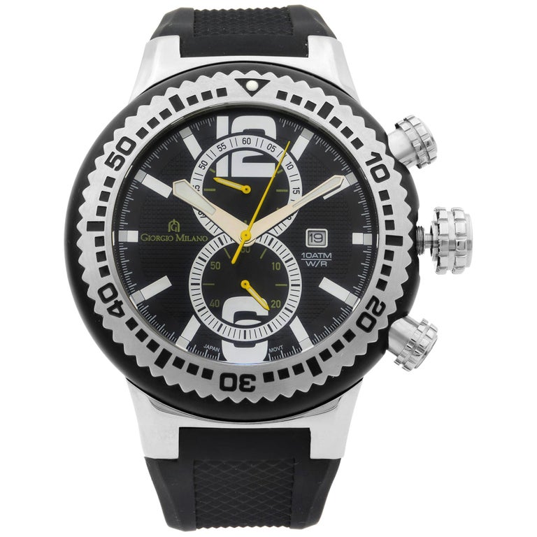 Giorgio Milano Stainless Steel Chronograph Quartz Men's Watch GM857SLBK ...
