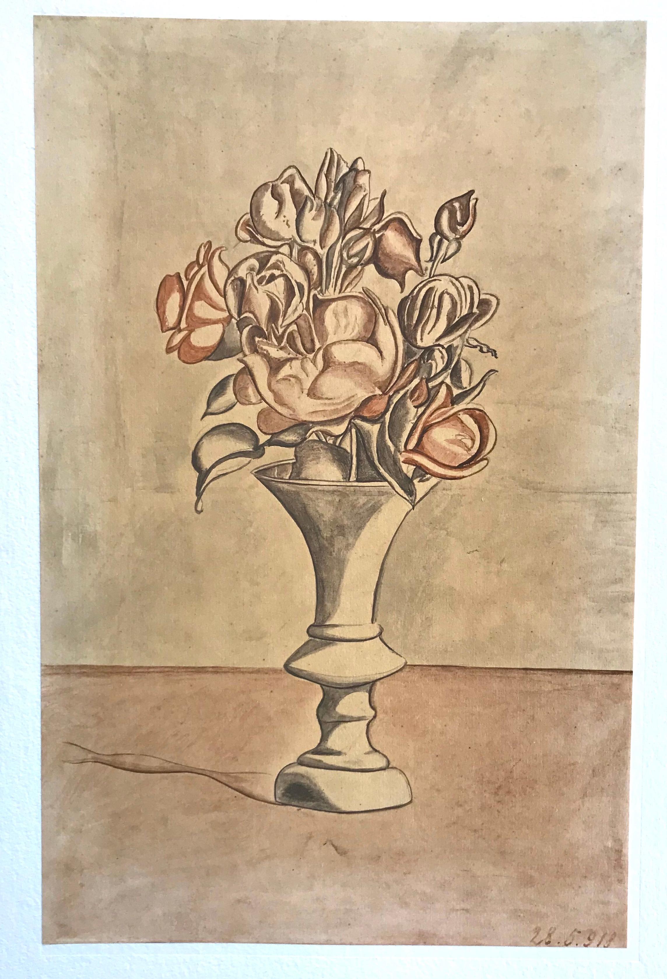 Giorgio Morandi - Vase with Flowers - Vintage Offset Print after ...