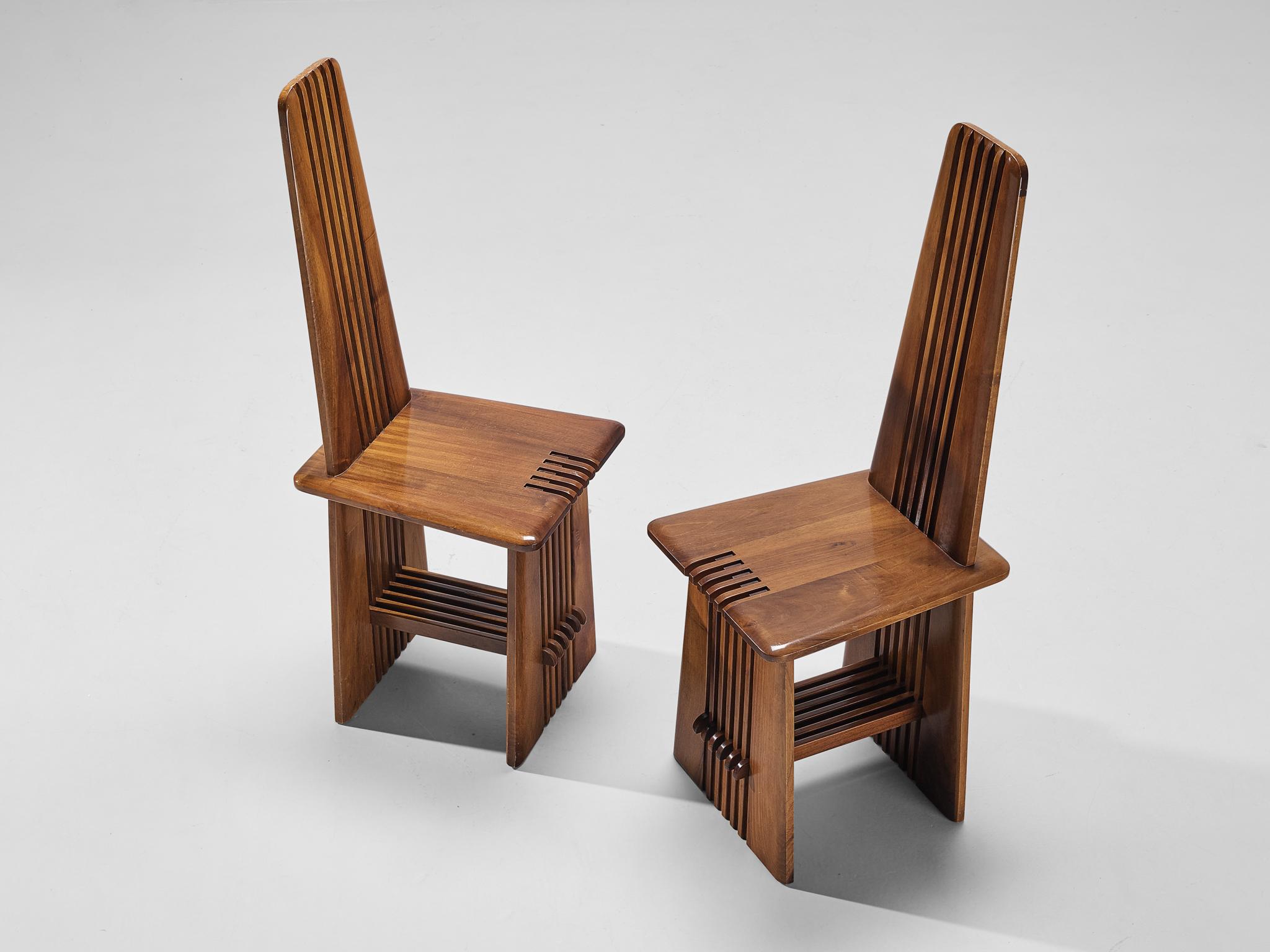 Giorgio Vignali and Renato Pederiva Pair of 'Pentagramma' Dining Chairs ...