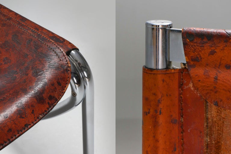 Giotto Stoppino Leather and Chrome Dining Chairs Model Jot at 1stDibs ...