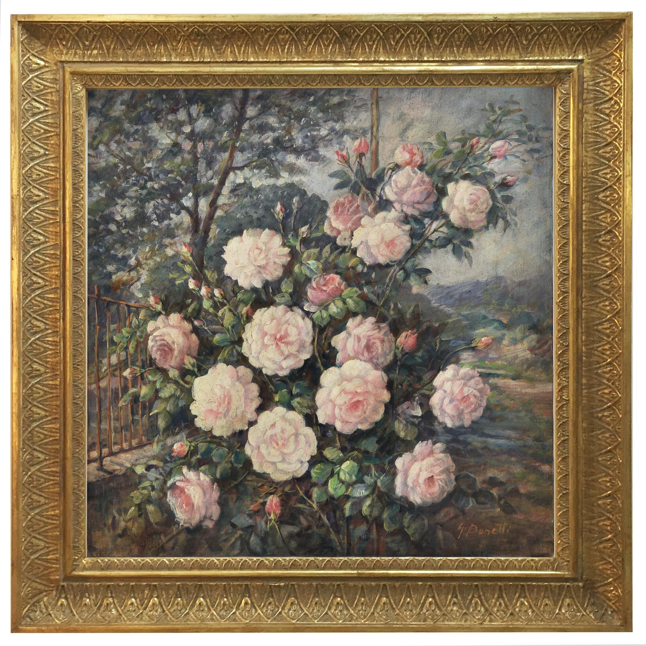 Giovanni Bonetti - FLOWERING - Italian School -Oil on Canvas Italian ...