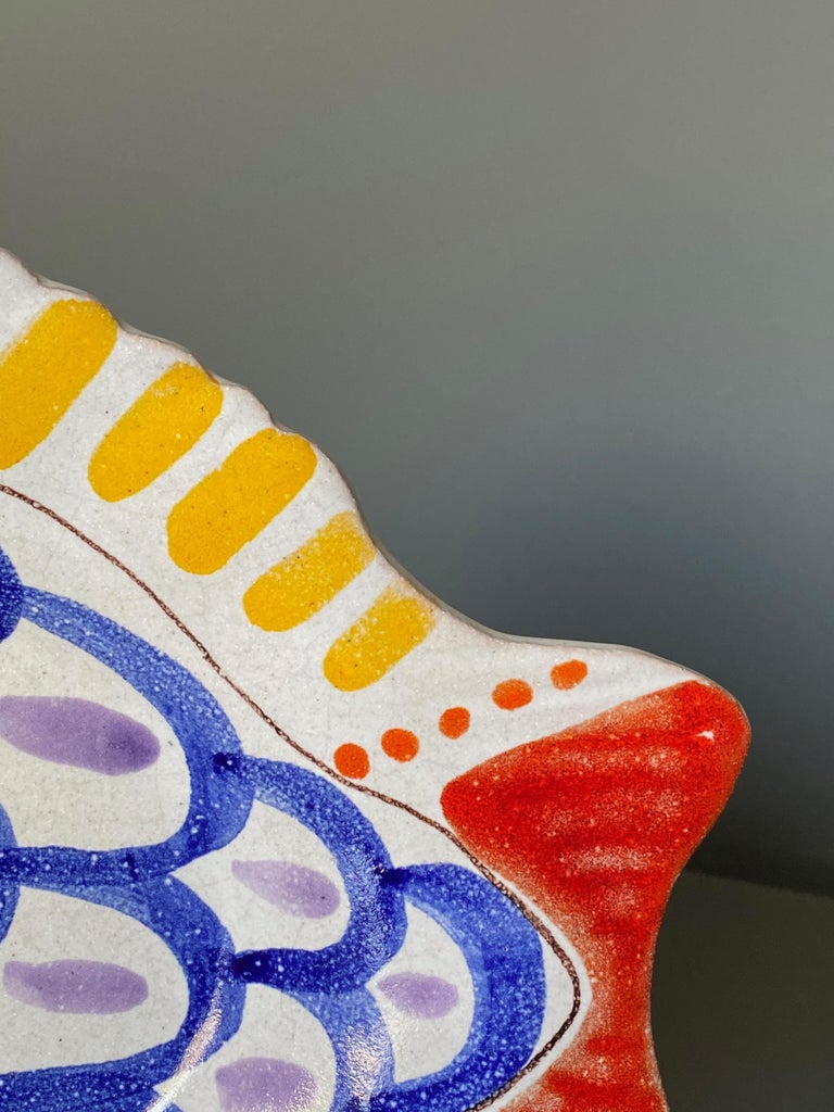 Giovanni DeSimone Hand Painted Fish Plate, Italy, 1964 at 1stDibs