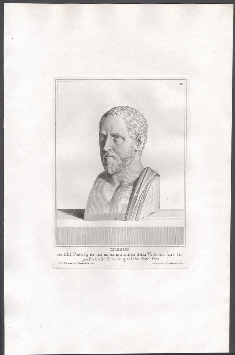 Terence, Ancient Roman, C18th Grand Tour Classical antique engraving ...