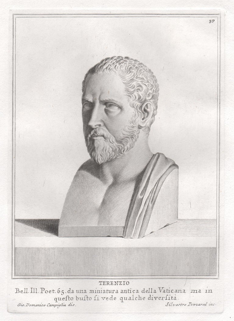 Terence, Ancient Roman, C18th Grand Tour Classical antique engraving ...