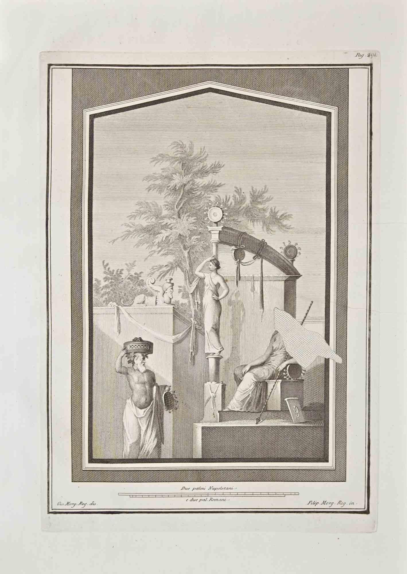 Giovanni Elia Morghen - Ancient Roman Fresco Herculaneum - Original ...