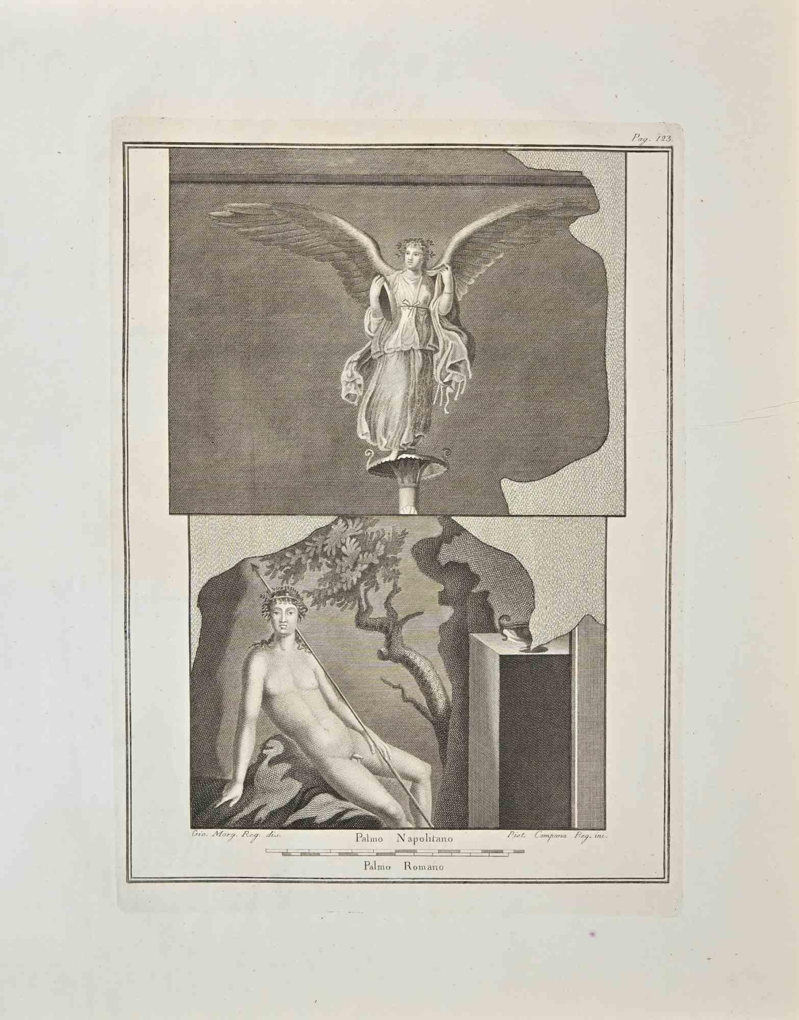 Giovanni Elia Morghen - Ancient Roman Fresco Herculaneum - Original ...