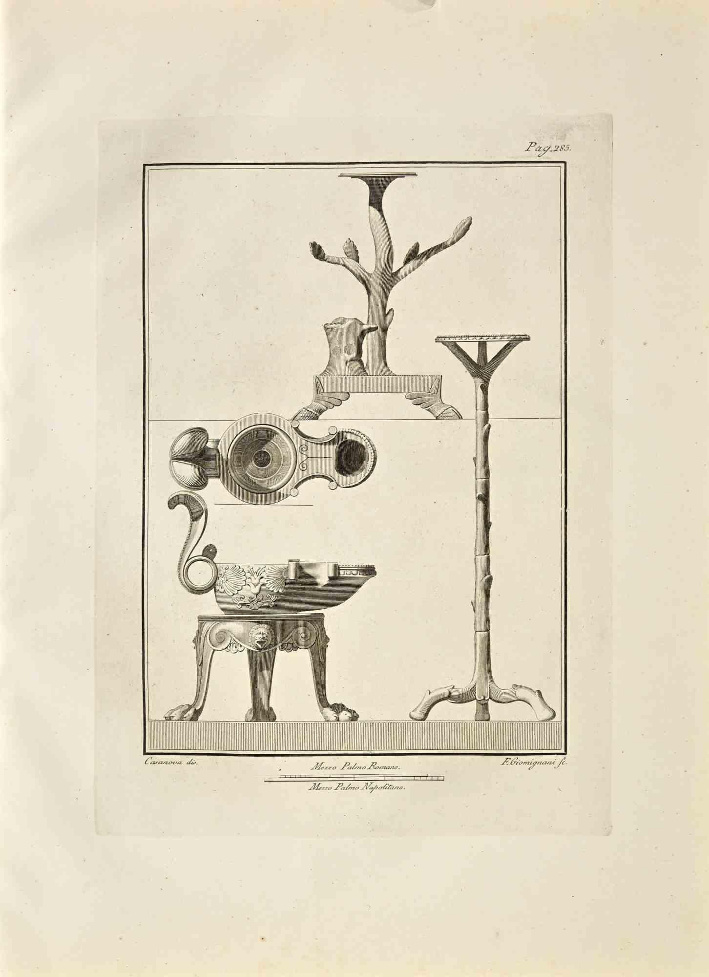 Giovanni Elia Morghen - Ancient Roman Fresco Herculaneum - Original ...