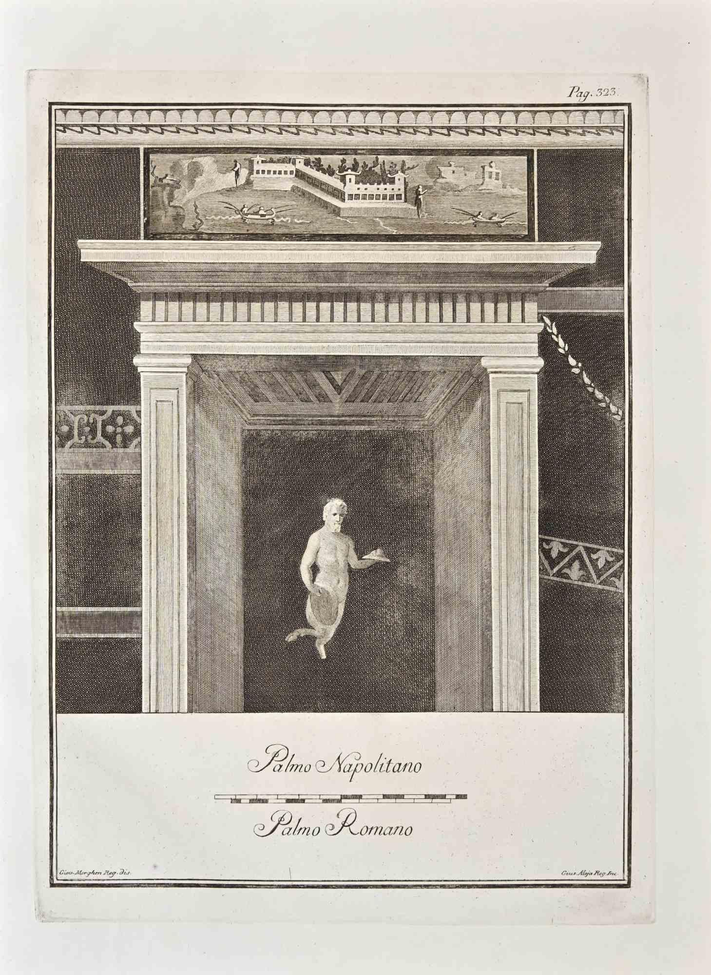 Giovanni Elia Morghen - Ancient Roman Fresco Herculaneum - Original ...