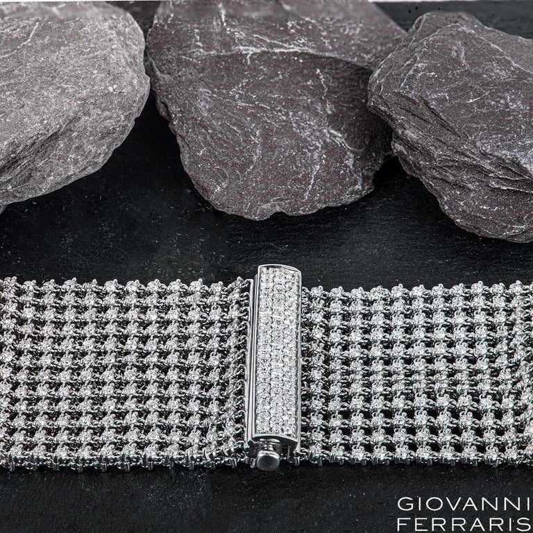 Giovanni Ferraris White Gold Diamond Bracelet 14.56ct at 1stDibs