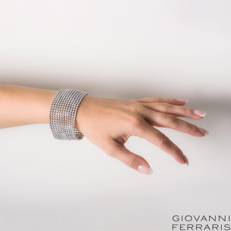 Giovanni Ferraris White Gold Diamond Bracelet 14.56ct at 1stDibs