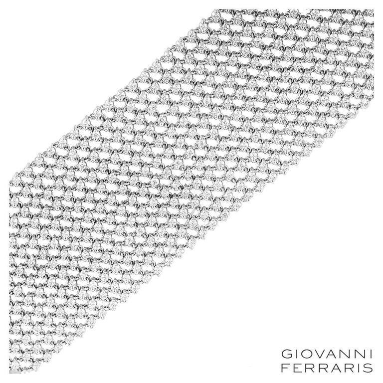 Giovanni Ferraris White Gold Diamond Bracelet 14.56ct at 1stDibs