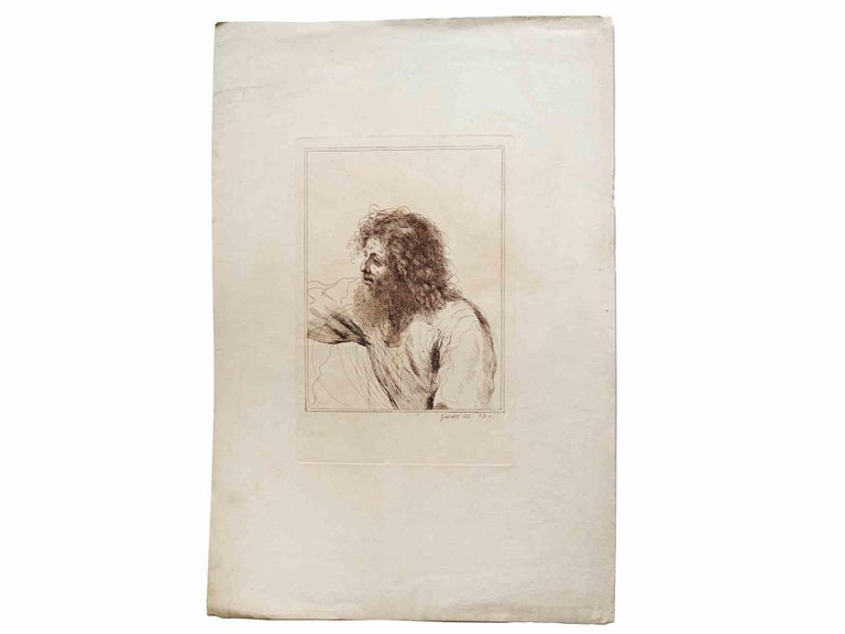 Giovanni Francesco Barbieri (Il Guercino) - Portrait of Man - Etching ...