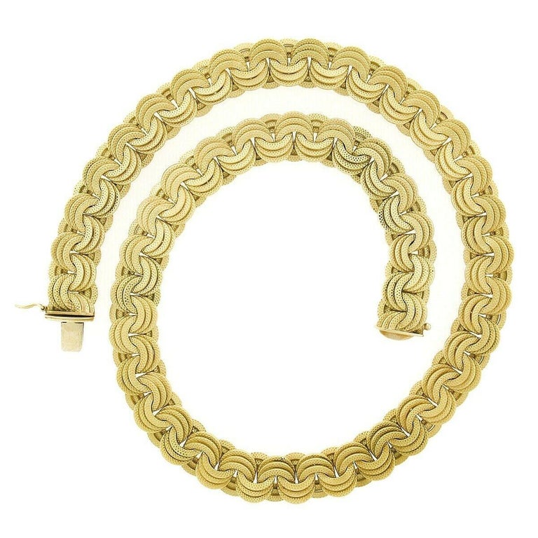Giovanni Marchisio 18K Yellow Gold Textured Tri Circular Link Chain ...