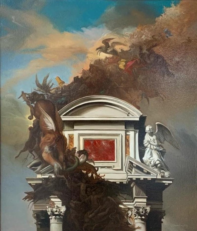 Giovanni Tommasi Ferroni - Bataglia Aerea Oil Painting on Canvas Rome ...