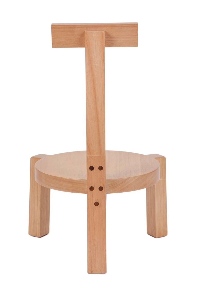 Girafa Short Chair, Modern Brazilian Design, Handmade of Solid Wood For ...