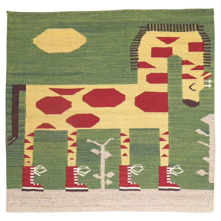Giraffe Persian Kilim Wall Hanging at 1stDibs