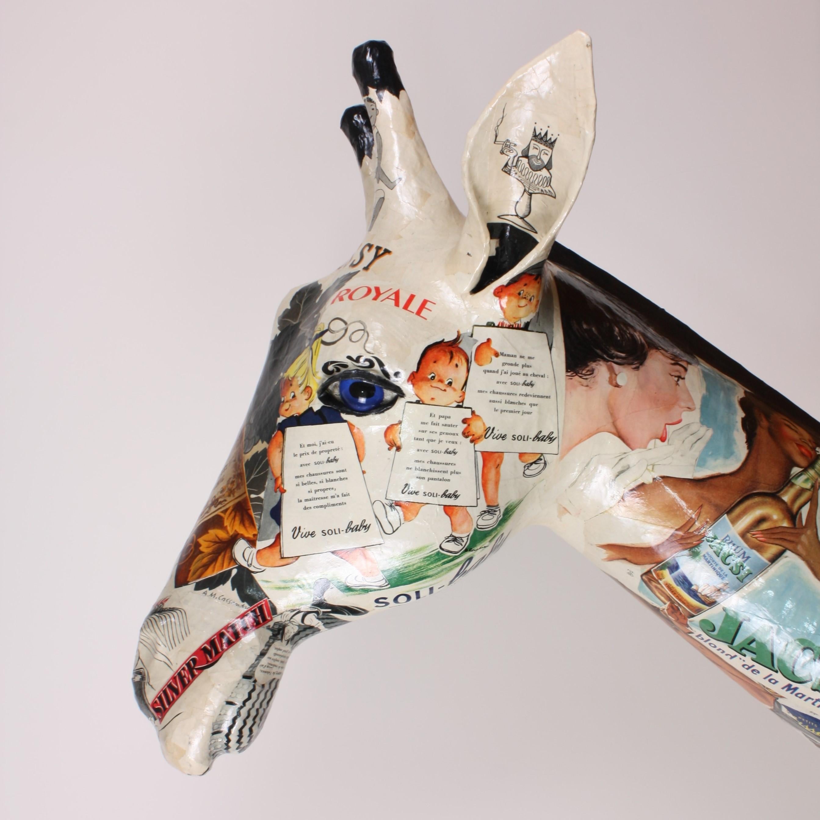 Giraffe Trophy at 1stDibs | giraffe paper mache head, paper mache ...