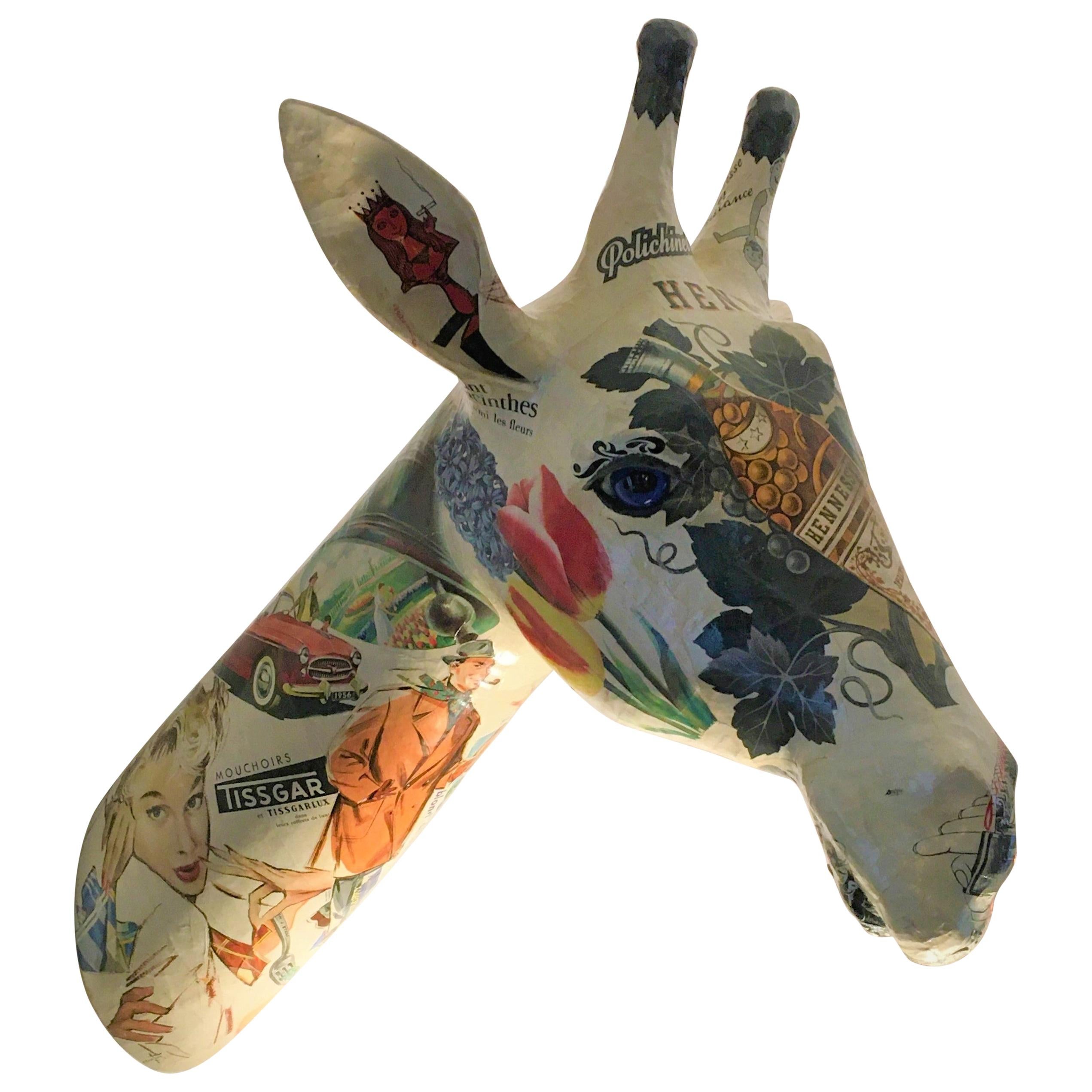 Giraffe Trophy at 1stDibs | giraffe paper mache head, paper mache ...