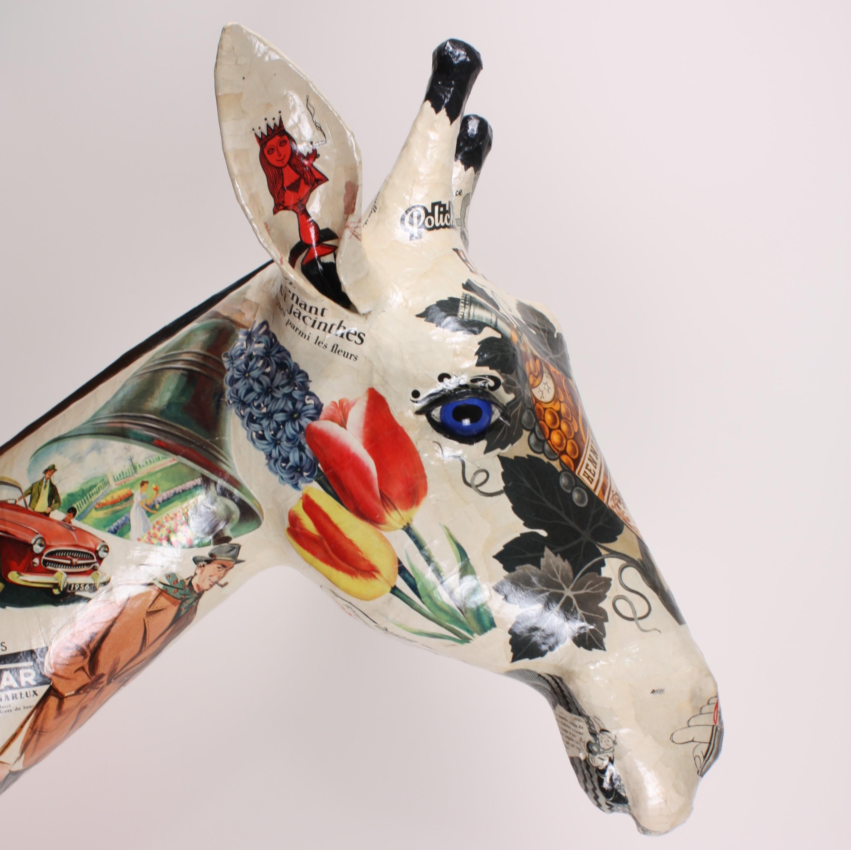 Giraffe Trophy at 1stDibs | giraffe paper mache head, paper mache ...