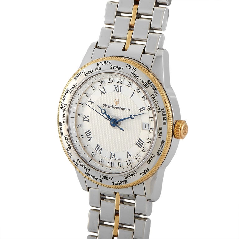 Girard Perregaux GP 90 World Time Automatic Watch 1010 For Sale at 1stDibs
