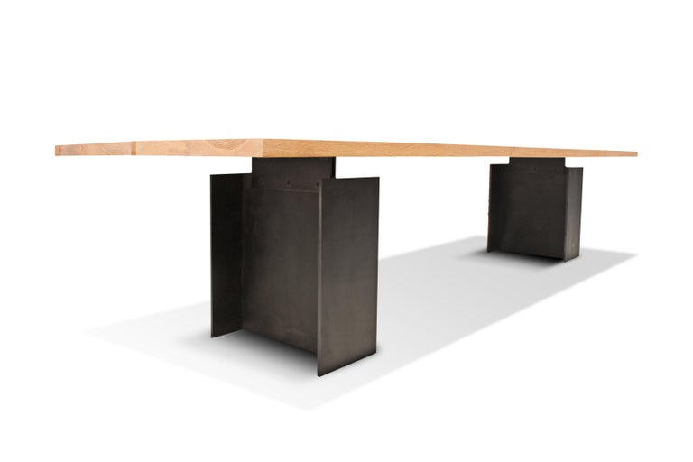 Girder Table in Cerused White Oak and Blackened Steel by Mark Jupiter ...