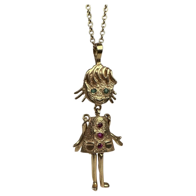 Girl Pendant Necklace Rare Find Custom Pendant 14 Karat Yellow Gold ...