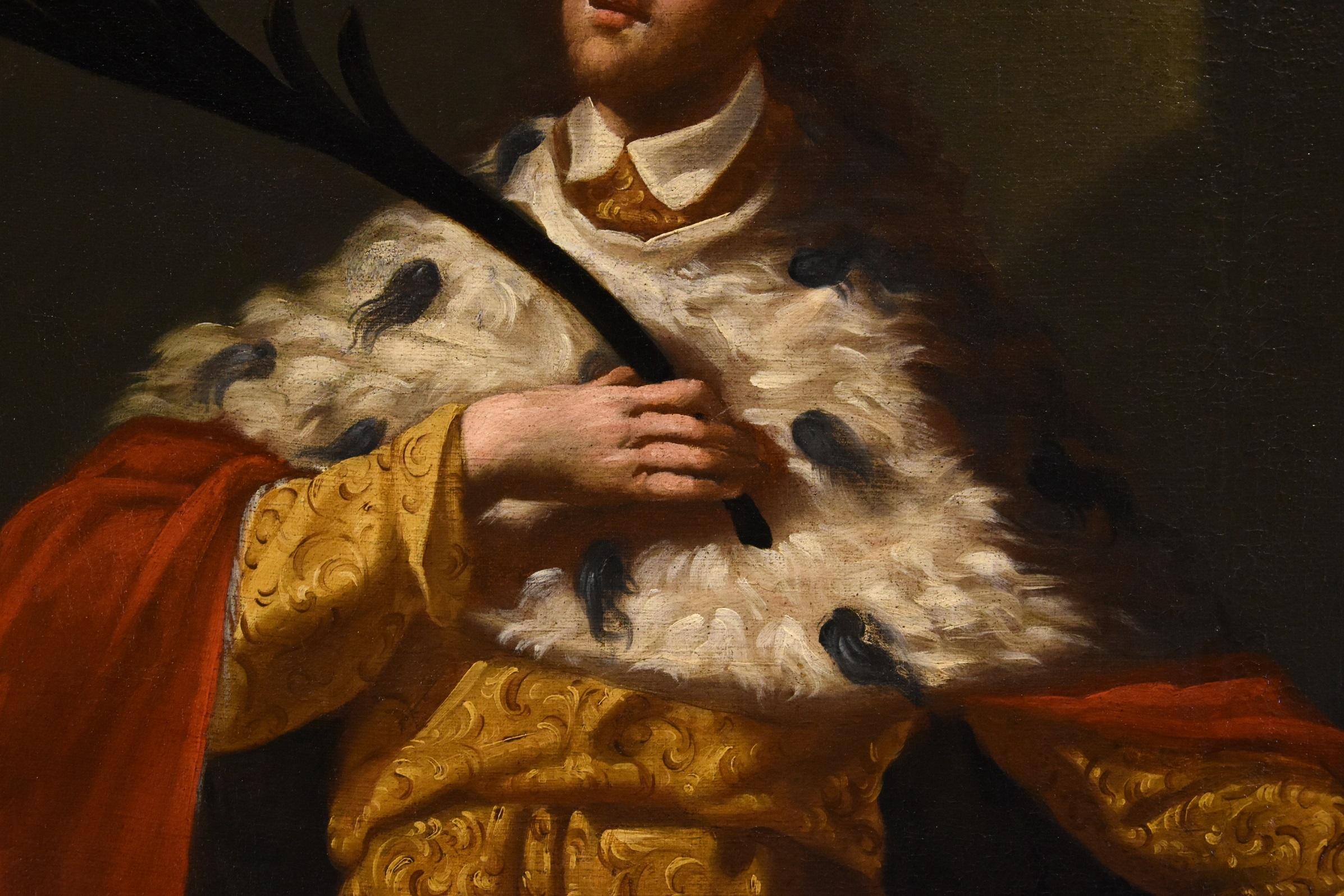 Saint Edward King England Brusaferro Paint Oil on canvas 17/18th ...