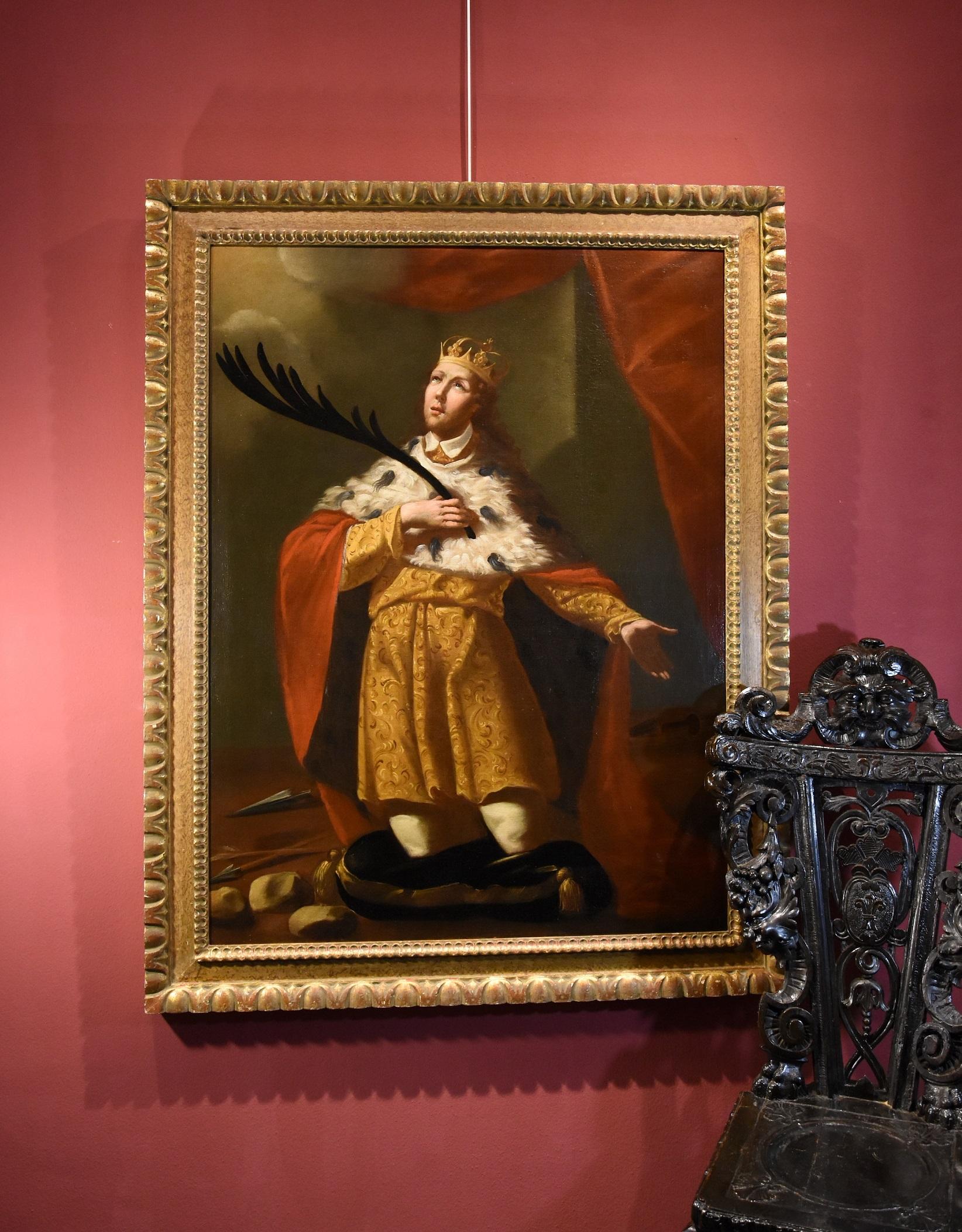Saint Edward King England Brusaferro Paint Oil on canvas 17/18th ...