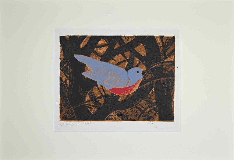 Giselle Halff - Bird in the Branches - Original Print by Giselle Halff ...