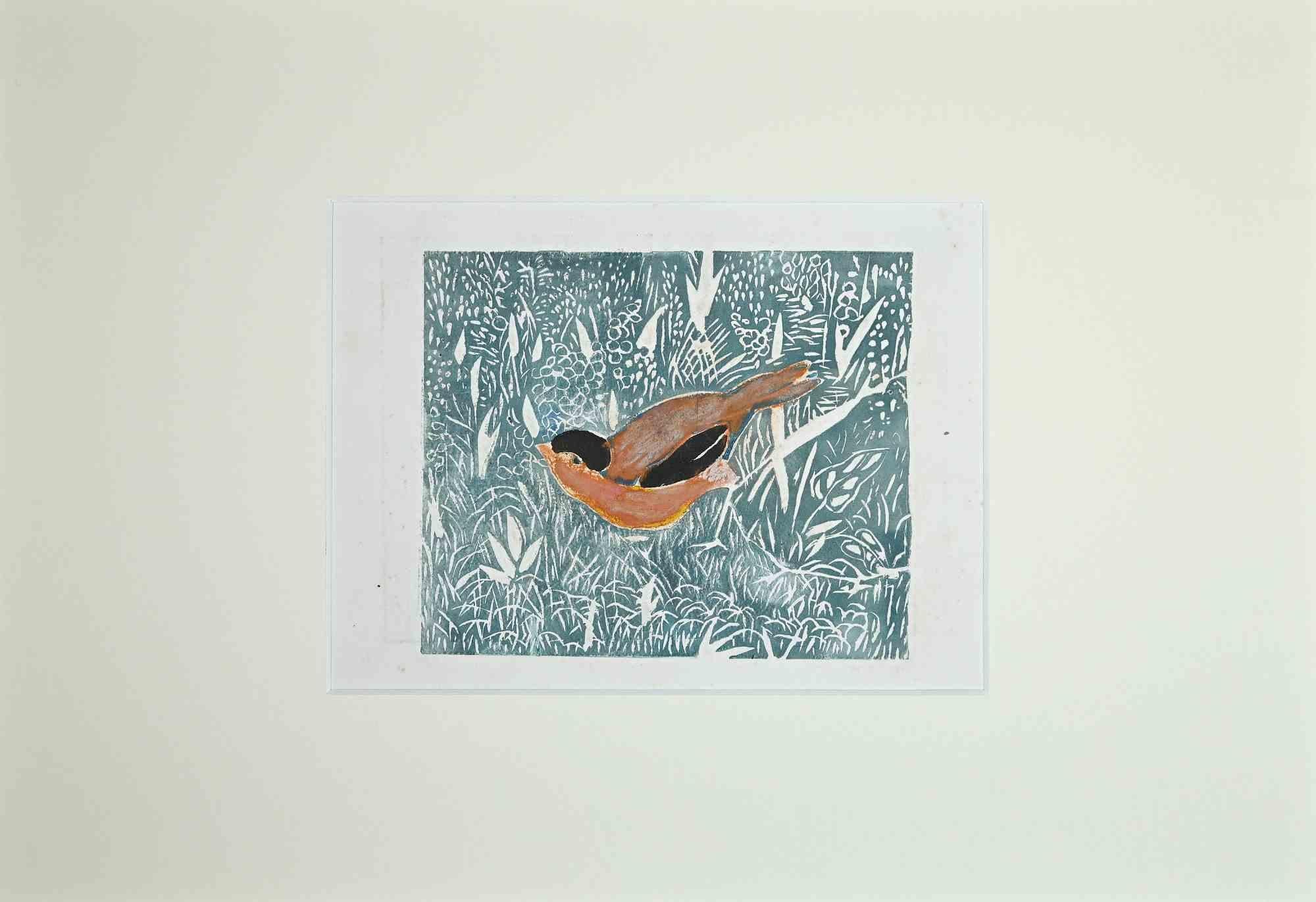Giselle Halff - Bird in the Branches - Original Print by Giselle Halff ...