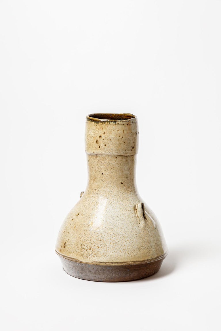 Gistave Tiffoche Large 20th Century Brown Ceramic Vase, circa 1960 For ...