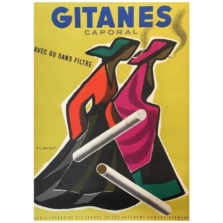 Gitanes Caporal by Guy Georget Original Vintage Poster at 1stDibs