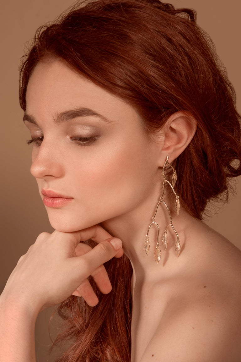 Giulia Barela 24 Karat Fine Gold Plated Bronze 'Mobile Leaves' Earrings ...
