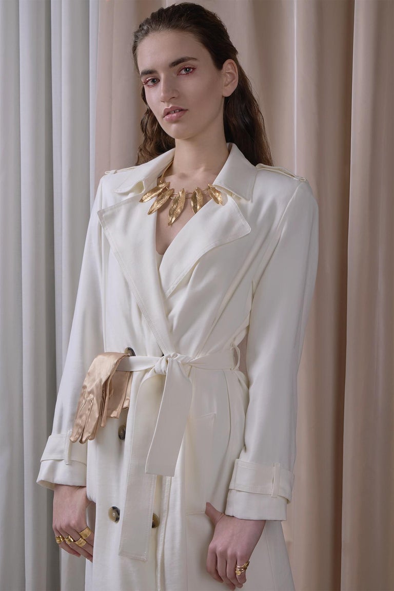 Giulia Barela 24 karat gold plated bronze Leaves Necklace For Sale at ...