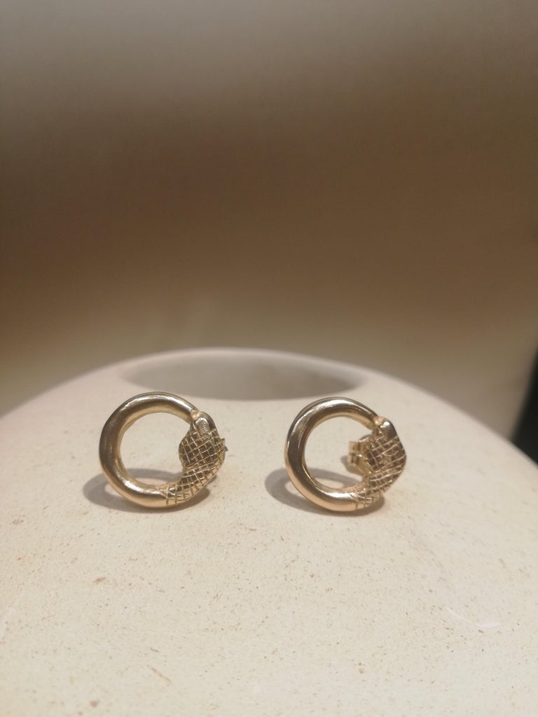 Giulia Barela Jewelry Uroboro Medium Earrings 18 Karat Gold For Sale at ...
