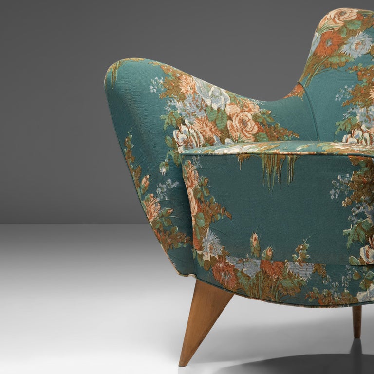 Giulia Veronesi Pair of 'Perla' Lounge Chairs in Original Floral Fabric ...
