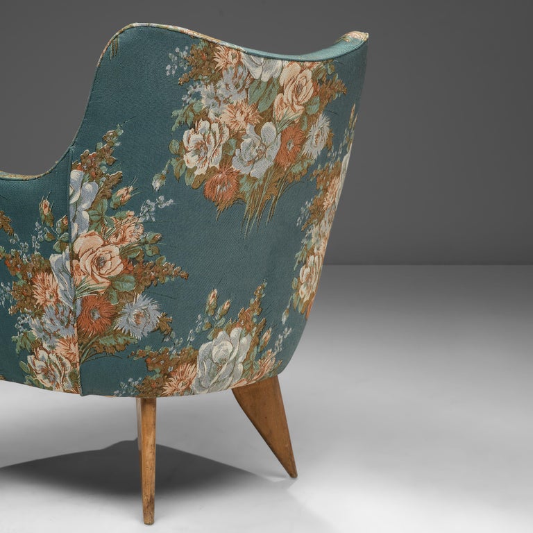 Giulia Veronesi Pair of 'Perla' Lounge Chairs in Original Floral Fabric ...