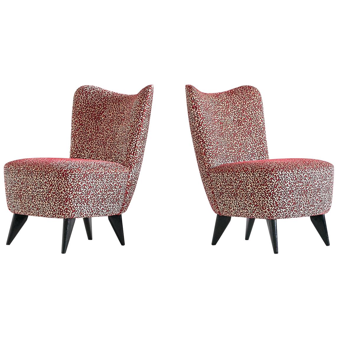 Giulia Veronesi Pair of 'Perla' Slipper Chairs, ISA Bergamo, Italy ...