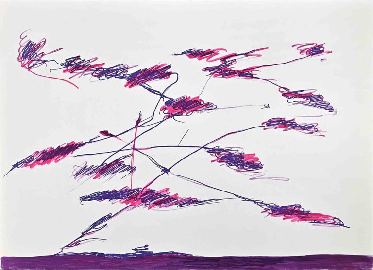 Giulio Turcato - Abstract Violet Composition - Screen Print by Giulio ...