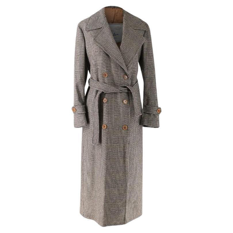 Hilditch and Key Grey Checkered Wool Coat 40R For Sale at 1stDibs
