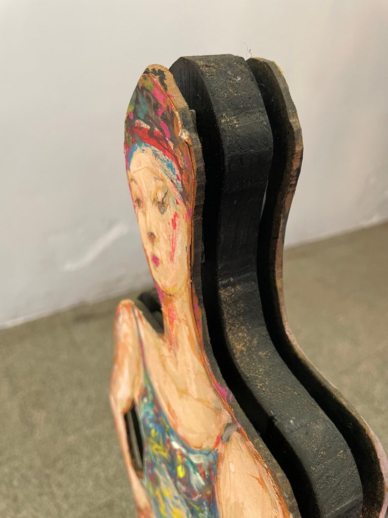 Giuseppe Bacci 'Aris Bacci's Son' "Woman and Man" Hand Painted Wood ...