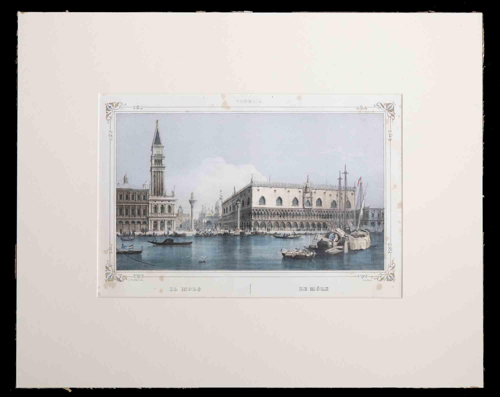 Giuseppe Kier - View of Venice - Lithograph by Giuseppe Kier - 19th ...