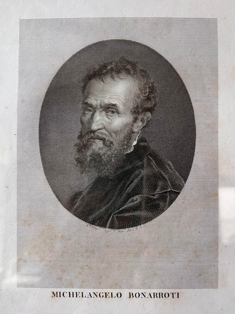 Pair of Early 19th Century Engravings of Raffael and Michelangelo For ...