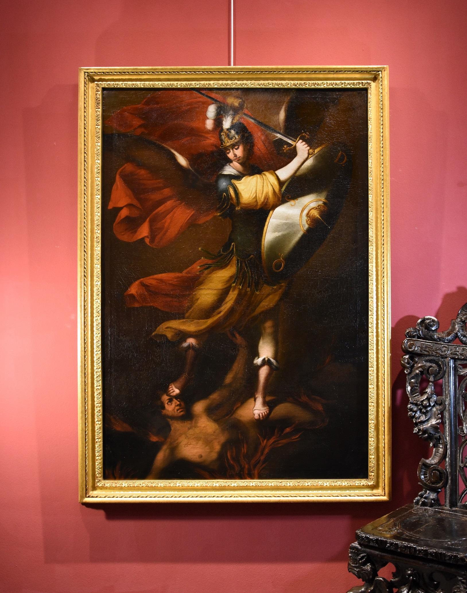 Saint Michael Archangel Marullo Paint oil on canvas 17th Century Old ...