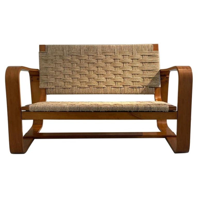 Giuseppe Pagano Pogatschnig and Gino Maggioni Wood Woven Rope Settee ...
