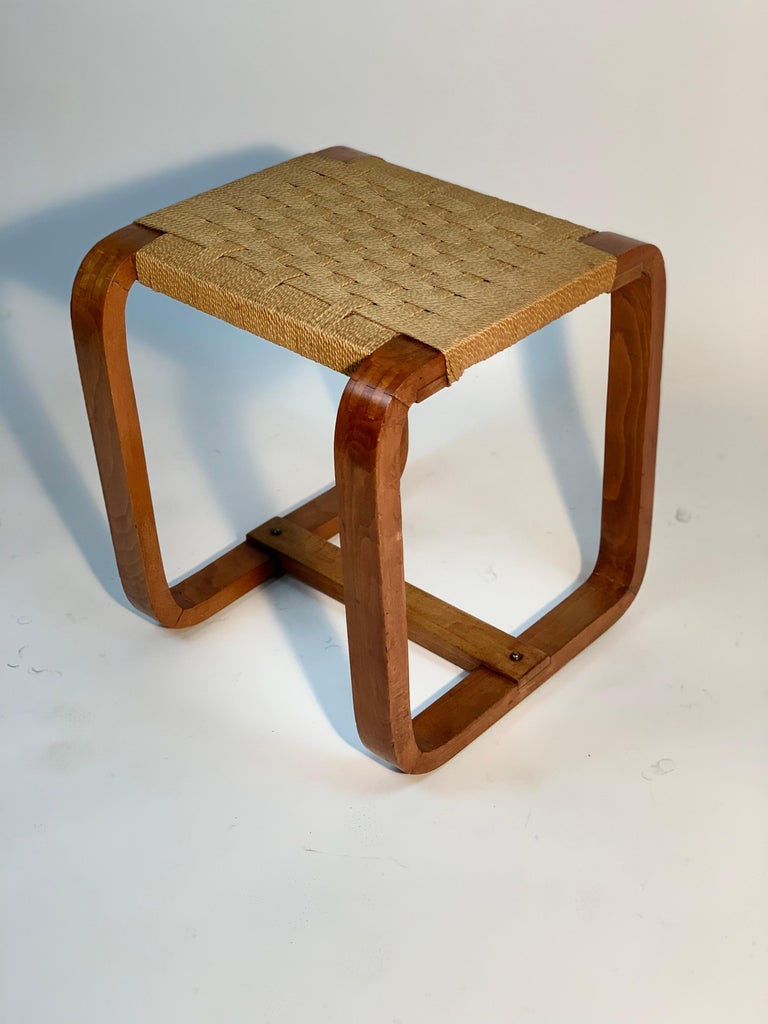 Giuseppe Pagano Pogatschnig Pair of Italian Art Deco Stools Rope Seats ...