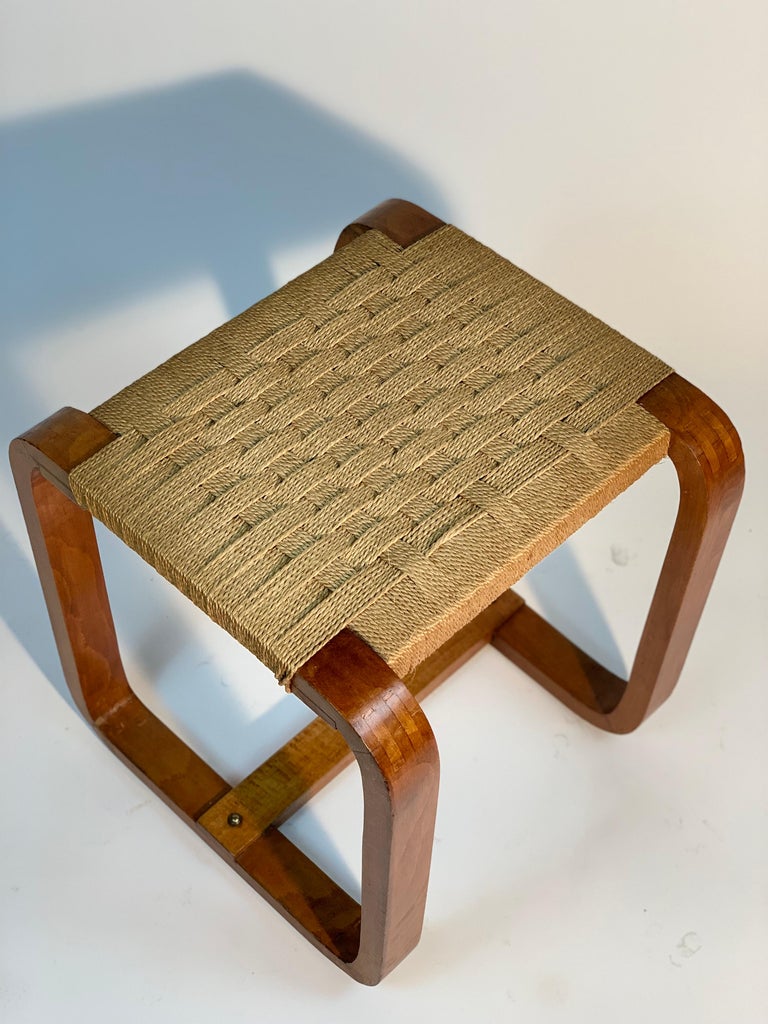 Giuseppe Pagano Pogatschnig Pair of Italian Art Deco Stools Rope Seats ...