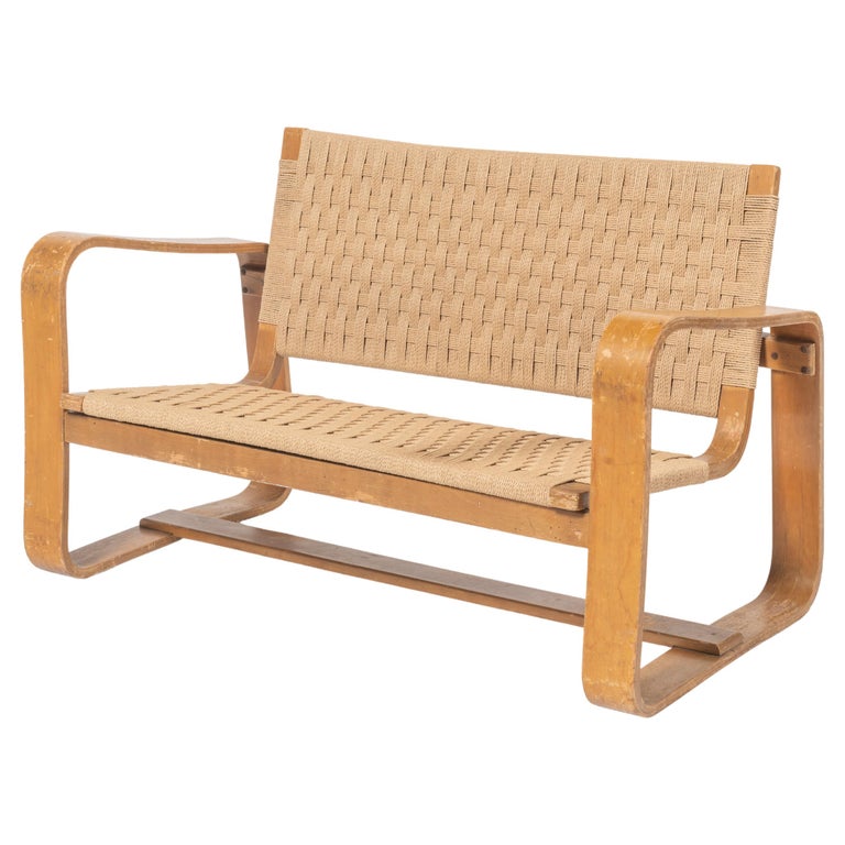 Giuseppe Pagano Sofa with Braided Rope with Bentwood Arms For Sale at ...
